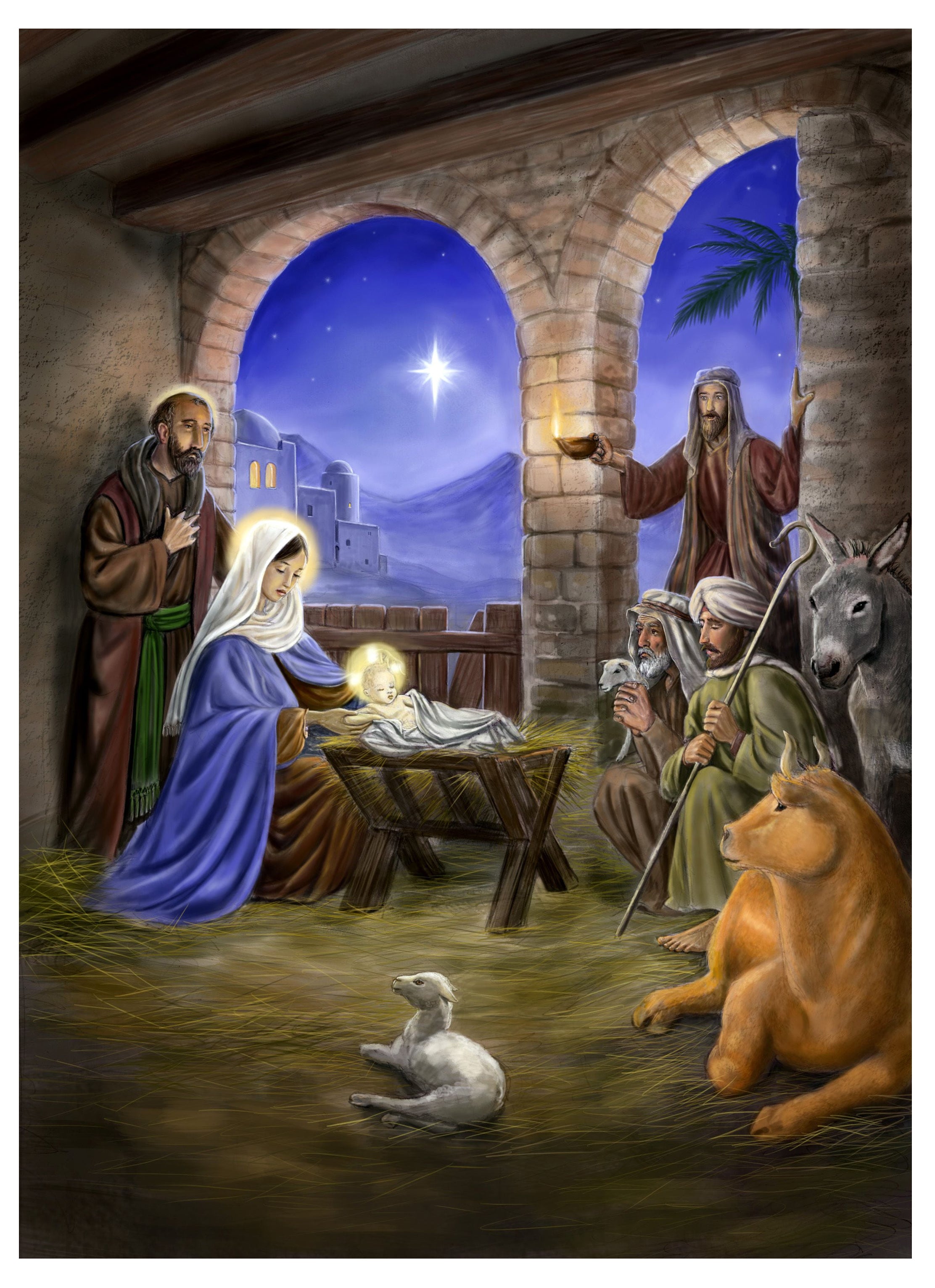 Cuadro Decorativo Religión, Nacimiento de Jesús en el portal